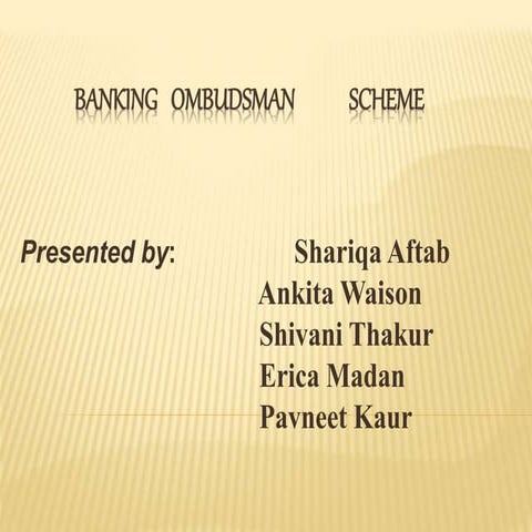 banking ombudsman and their functions duties | PPTX