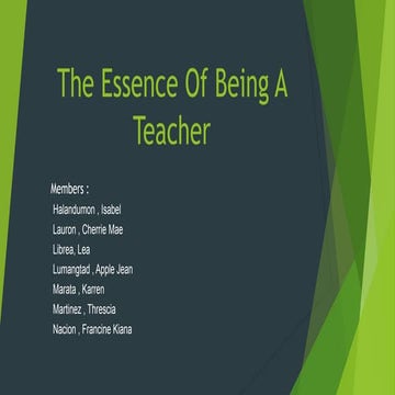 The essence of being a teacher | PPT