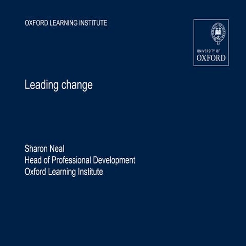 Sharon Neal: The Challenge of Leading Change | PDF