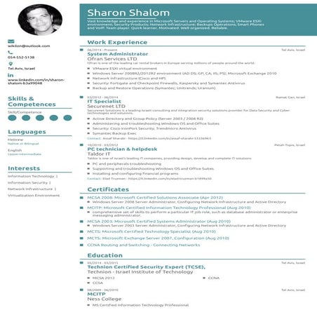 Sharon Shalom - résumé | PDF