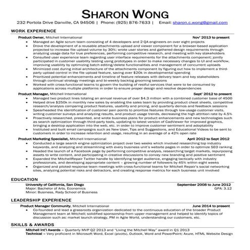 Sharon Wong Resume - PM 09-2014 | PDF