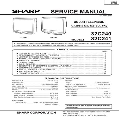 Sharp 32 pulg 32c24 | PDF