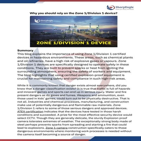 Explosion-Proof Class 1 Division 1 Cameras | PDF
