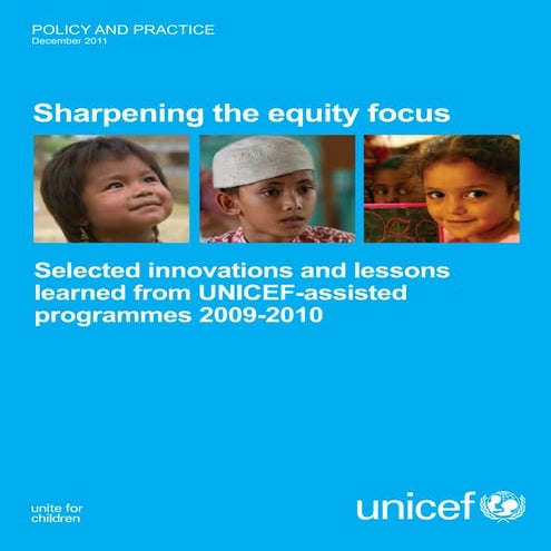 Sharpening the equity focus- UNICEF innovation. | PDF | Daycare and Pre ...