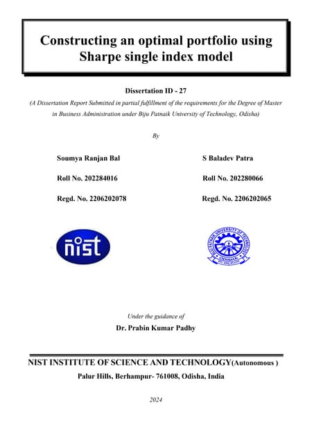 Single index model | PPTX