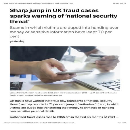Sharp jump in UK fraud cases sparks warning of ‘national security ...