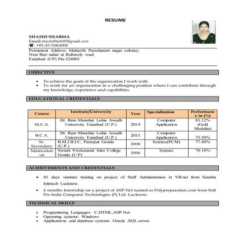 Shashi resume | DOCX