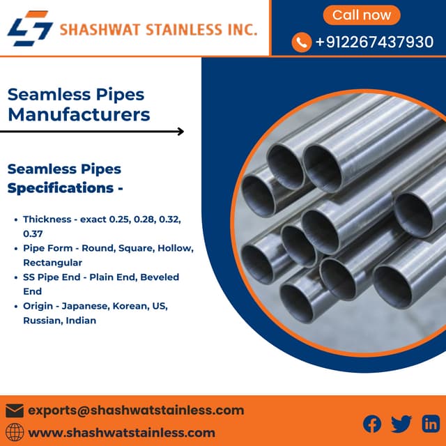 Seamless Pipes | Round Bar Manufacturers | U-Tubes Manufacturer | Pipes ...