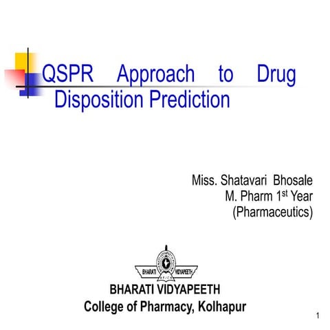 QSPR For Pharmacokinetics | PPT