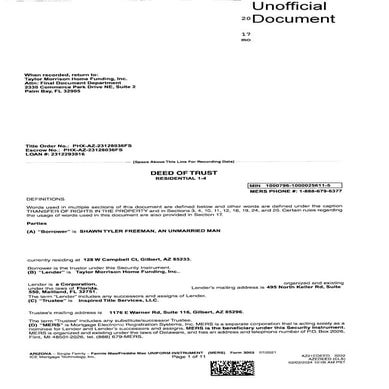 Deed 3754 S Honeysuckle Mesa AZ 85212 owner Shawn Freeman - Pamela Brown Notary lawsuit Exhibit.pdf