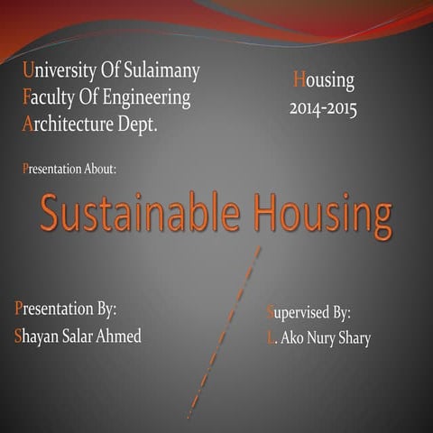 Sustainable housing | PPTX
