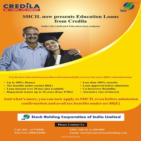 SHCIL now presents Education Loans from Credila | PDF