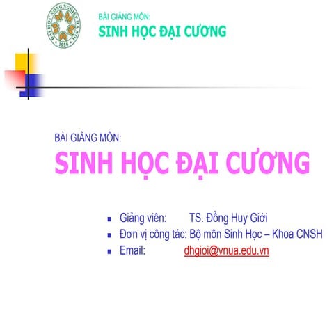 SHDC_Bai_1.pptsinh hoc dai cuong bai mo dau | PPT