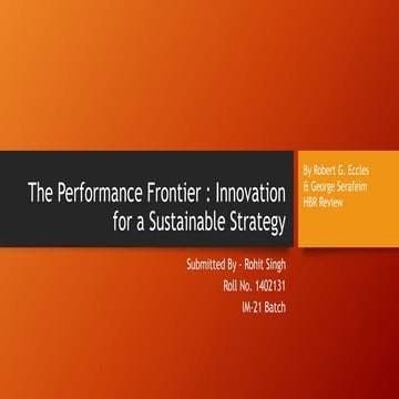 The Performance Frontier - HBR Review | PPTX