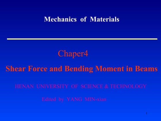 Lecture 9 shear force and bending moment in beams | PDF