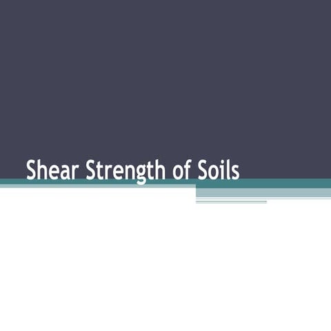Shear strength of soils and measurement of shear strength of soil. | PPT