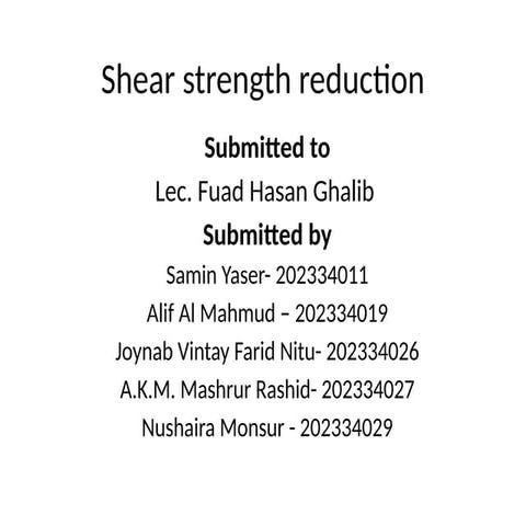 Shear strength reduction of of tunnel using RS@ | PPT