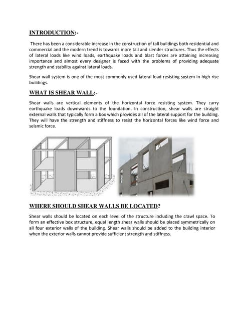 Shear walls and re entrant corners | PDF