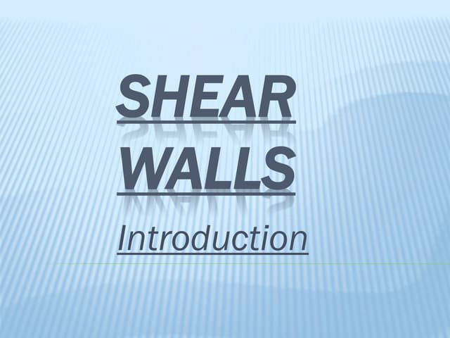 Shear walls and re entrant corners | PDF