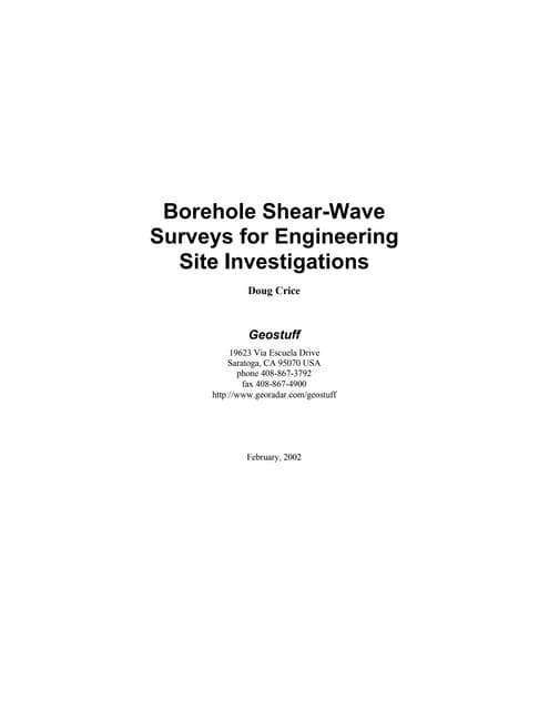 Cross hole shear wave test | PPT
