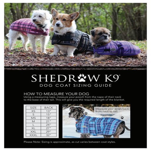 Shedrow K9 Sizing Guide | PDF
