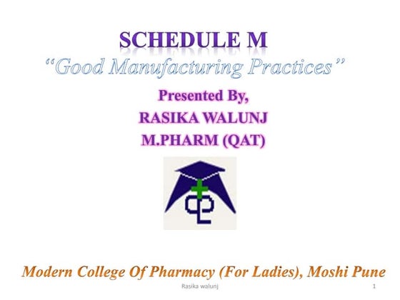 Schedule m | PDF | Pharmaceutical Industry | Industries