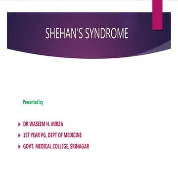 Sheehan's syndrome | PPTX