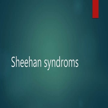 Sheehan syndroms | PPTX