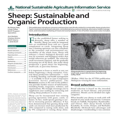 Sheep: Sustainable and Organic Production | PDF