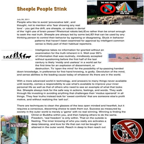 Sheeple People Stink | PAGES