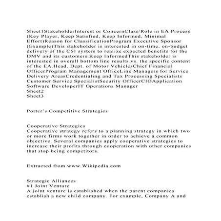 Sheet1StakeholderInterest or ConcernClassRole in EA Process (Key .docx