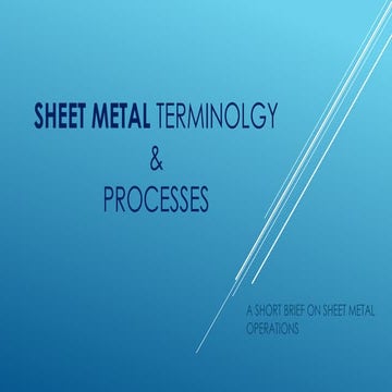 sheet metal operations, design, parameter | PPTX