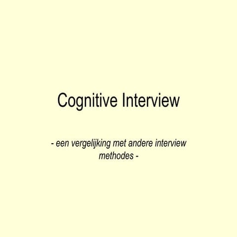 Cognitive Interview | PPT