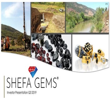 Shefa Gems Corporate Investor presentation Q3 2019 | PPT