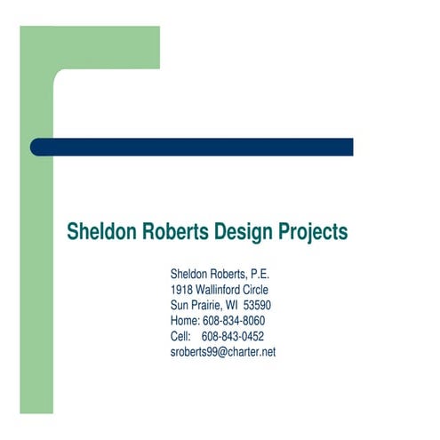 Sheldon roberts design projects | PPT