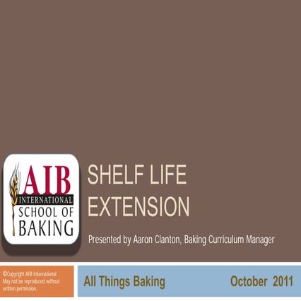 Shelflifeextensionslides | PDF | Desserts and Baking | Food & Drink