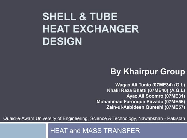 Parts of shell and tube heat exchanger | PPTX