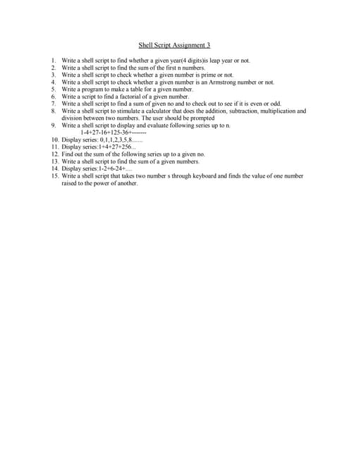 Shell Script Assignment 3 Pdf