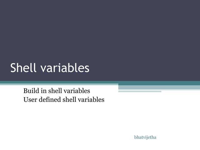 Environment Variables in Linux | PPT