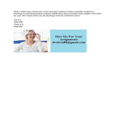 Shelvy underwent a foreclosure on her principal residence which eventu.docx