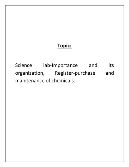 Registers in laboratory | PPTX | Science
