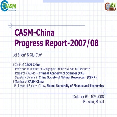 Shen Cao Casm China Progress Report | PPT