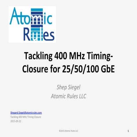 Tackling 400 MHz Timing Closure | PPT