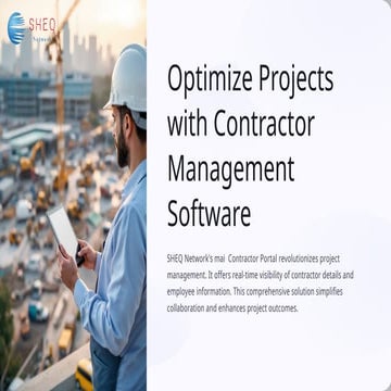 SHEQ Network's Contractor Management System Solution | PPTX