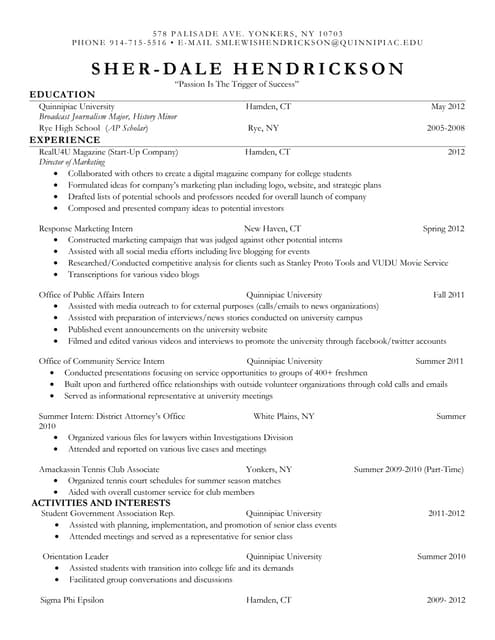 Law school sample resume | PDF