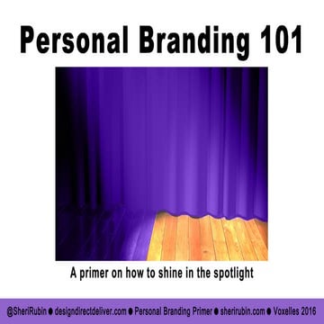 Personal Branding 101 Primer [Voxelles July 2016] | PDF