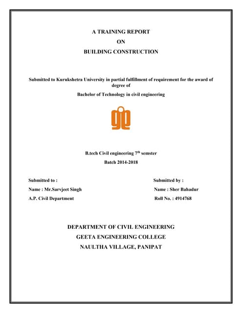 PROJECT REPORT ON ROAD CONSTRUCTION | PDF