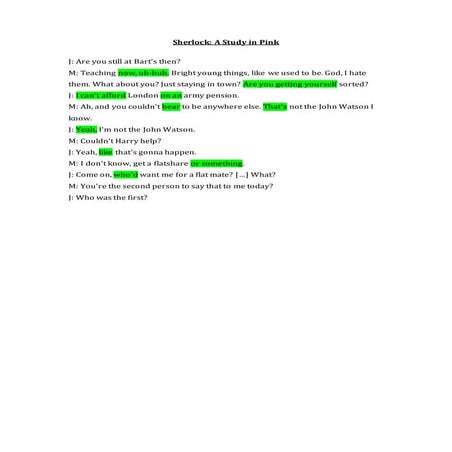 Sherlock transcript with highlighting | PDF