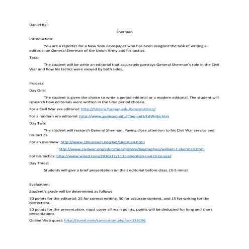 Sherman webquest | DOCX | Death, Injury, or Military Conflict ...