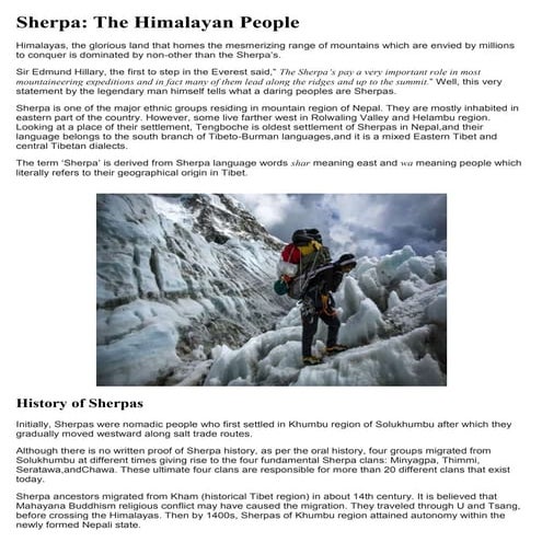Sherpa: The Himalayan People | DOCX